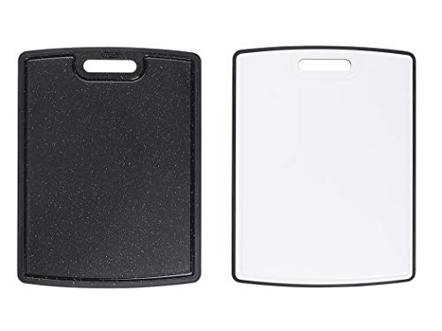 Dexas PolyDuO Reversible Cutting Board, 8.5 x 11 Inches, White and Midnight Granite