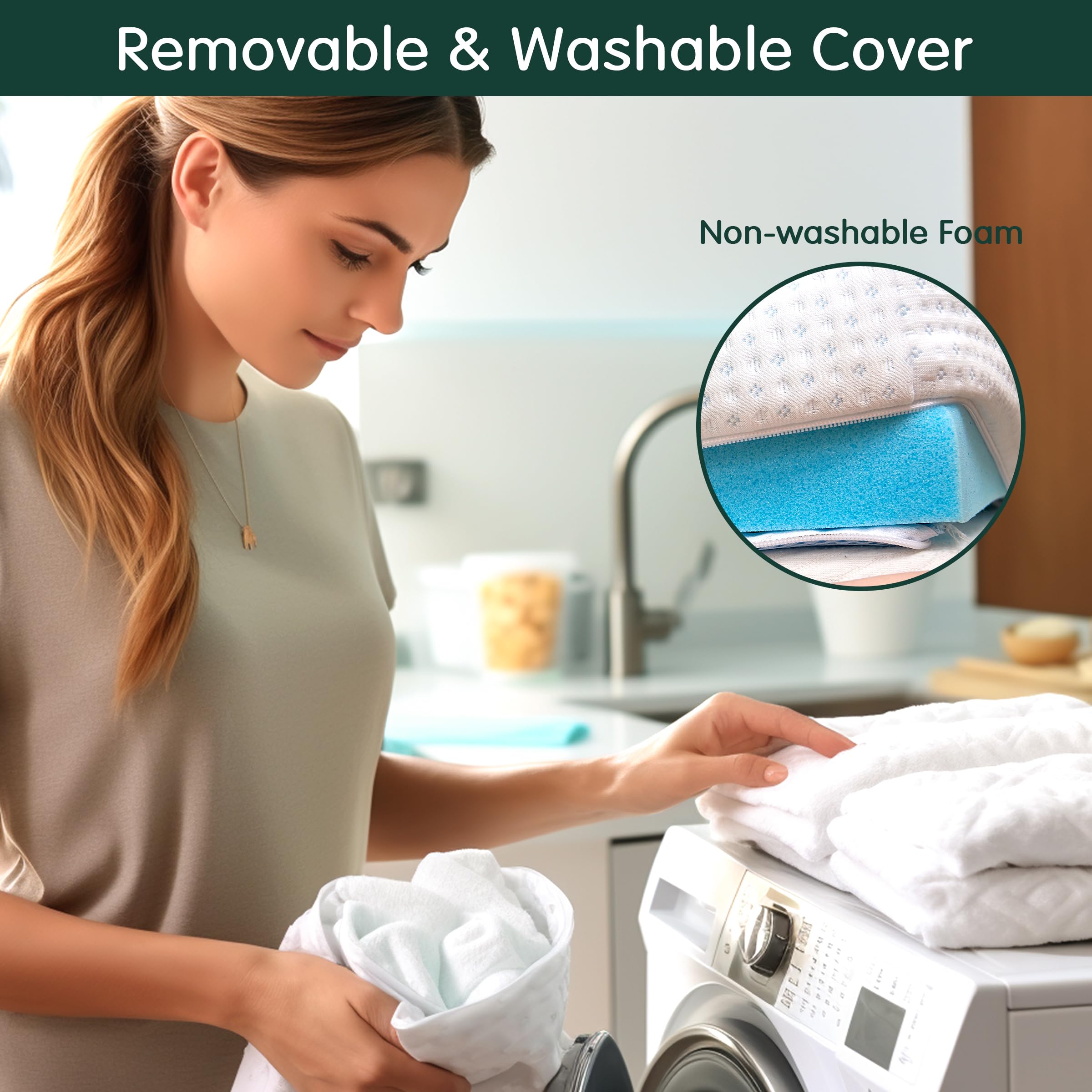 2 Inch Mattress Topper Queen - Gel Memory Foam Mattress Topper with Removable Soft Cover, Cooling Bed Topper Ventilated High Density Mattress Pad, CertiPUR-US Certified