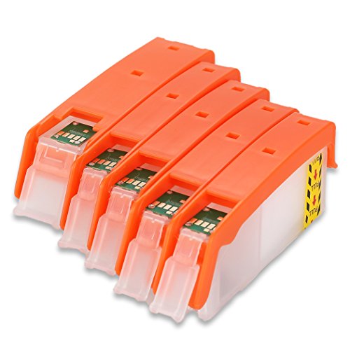 F-INK Refillable Ink Cartridge and 5x50ml Ink Refill Kits Compatible for Canon PGI-270XL CLI-271XL,Work with PIXMA MG5720 MG5721 MG5722 MG6820 MG6821 MG6822 MG7720 TS9020 TS8020 TS6020 TS5020