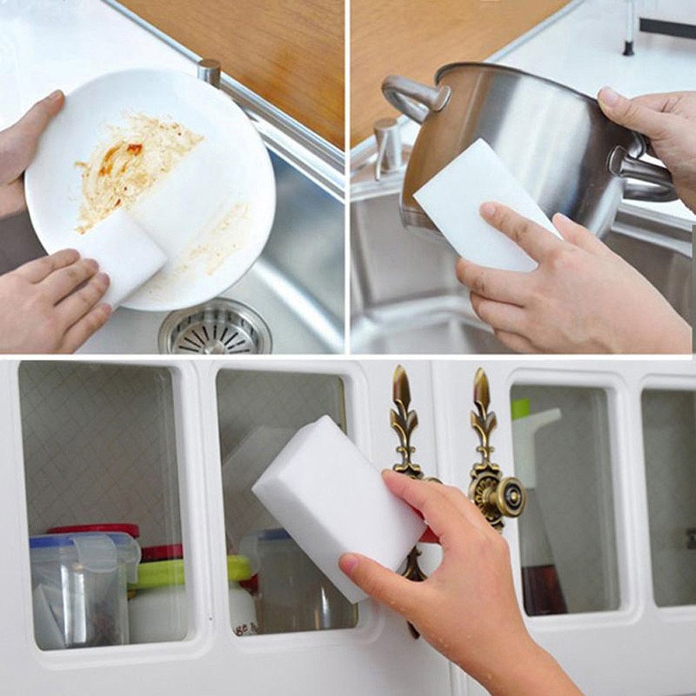 20 Pack Eraser Sponge Bulk, Magic Sponge Eraser Melamine Sponge Cleaner, Eraser Sponge for All Surfaces, Wall, Kitchen Dishes, Bathroom, Leather, Car, Sink, Shoe Household Cleaning Supplies Tool