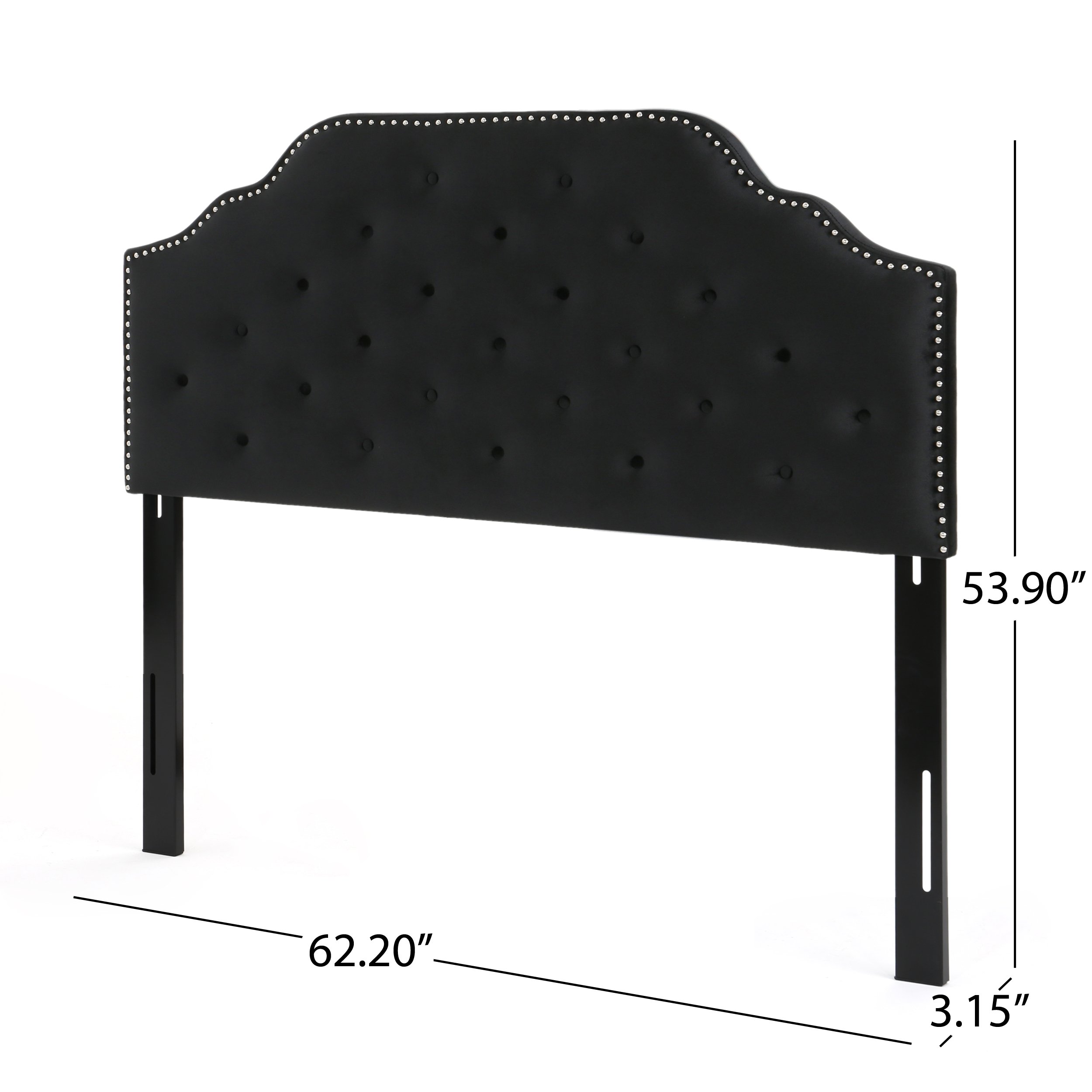 Christopher Knight Home Silas Velvet Headboard, Queen / Full, Black / Black