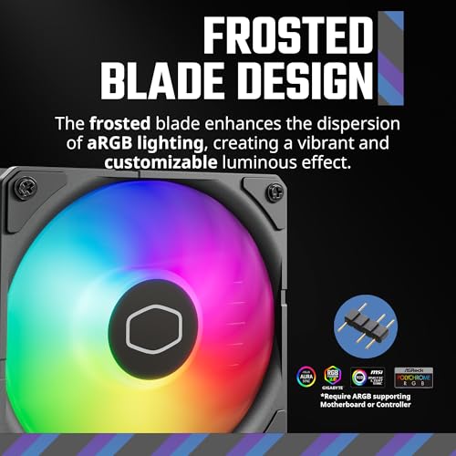 Cooler Master Hyper 212 Pro aRGB CPU Air Cooler, SickleFlow Edge 120 PWM Fan, Composite 4 Copper Heat Pipes, 152mm Tall, Sleek Top Cover, AMD Ryzen AM5|AM4, Intel LGA 1851|1700 Brackets