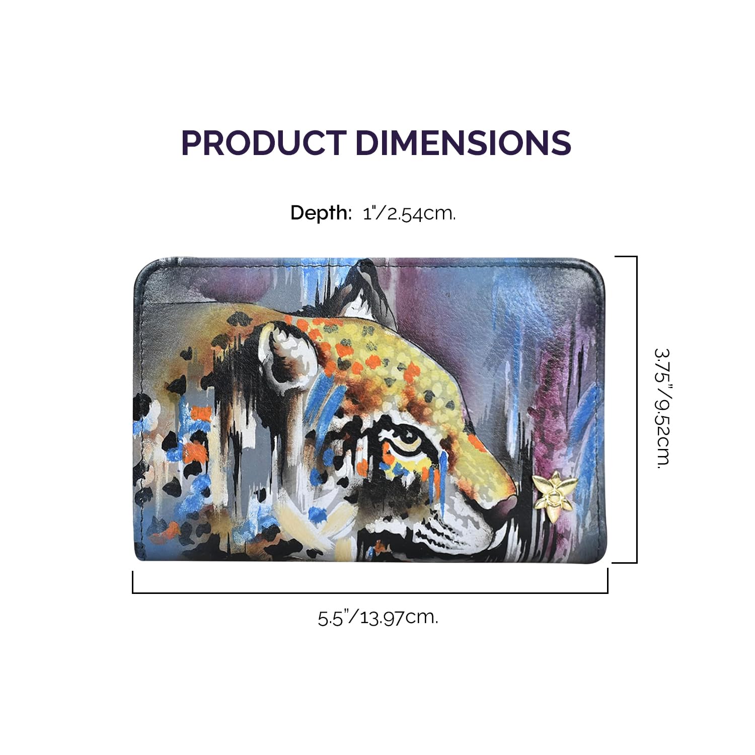 Anuschka Hand-Painted Women’s RFID Genuine Leather Two Fold Organizer Wallet - Enchanted Garden
