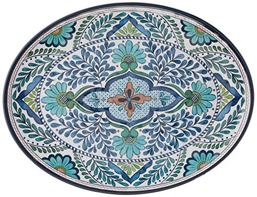 Certified International Talavera Melamine 18" x 13.5" Oval Platter, Multicolor