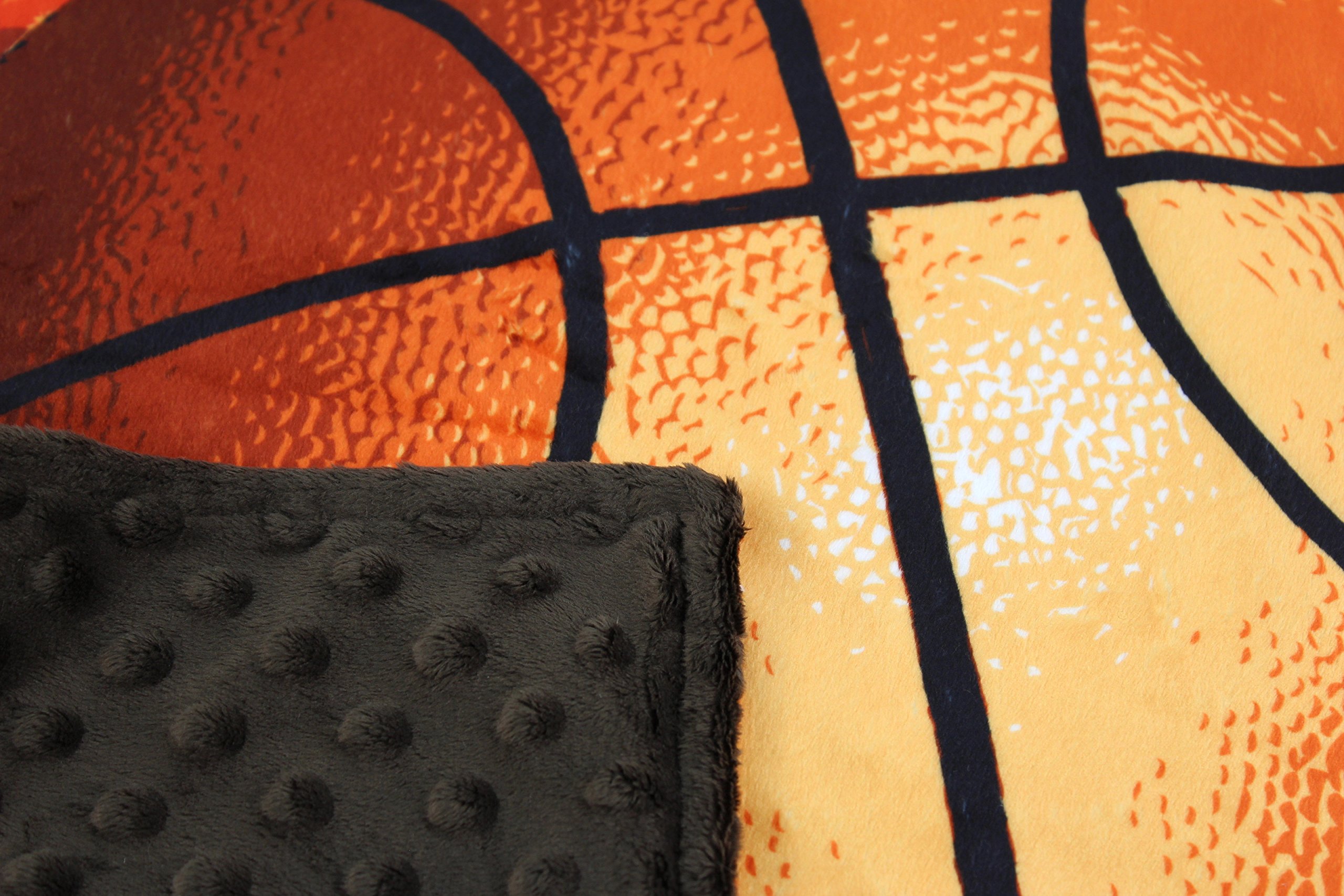 Dear Baby Gear Deluxe Baby Blankets, Custom Minky Print Basketball, 38 Inches by 29 Inches