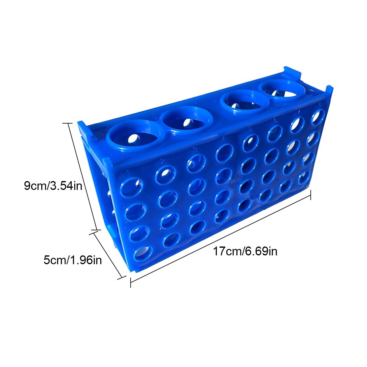 4-Way Plastic Test Tube Rack,Test Tube Holder with 5 Different Colors(Blue,Yellow,Orange,Pink,Green),Pack of 5