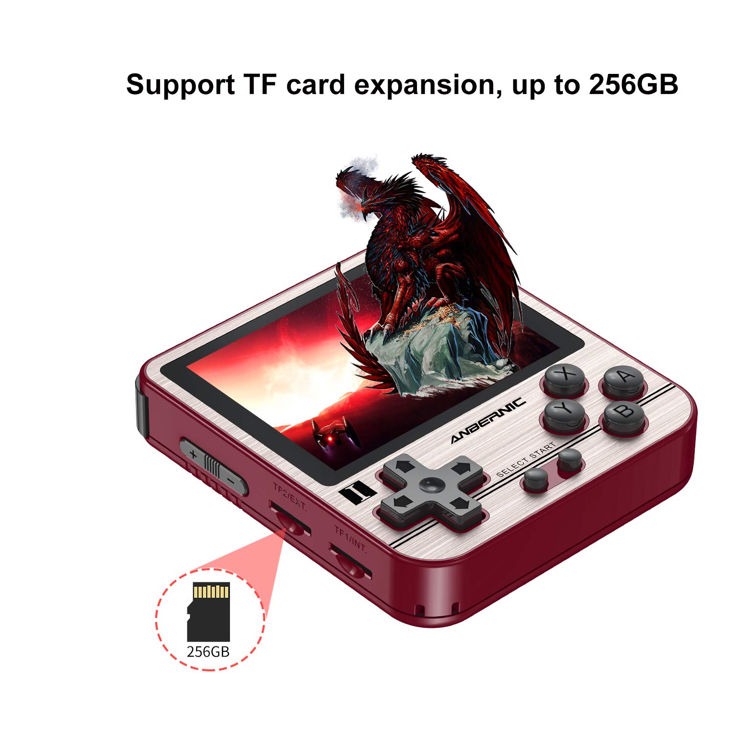 BAORUITENG RG280V Handheld Game Console with 16 + 64G TF 5000 Games 64Bit 2.8inch IPS Screen, Retro Game Console Opening Linux Tony System Portable Video Game Console