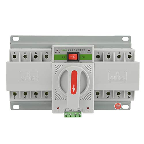 220V 63A Automatic Transfer Switch, Mini Intelligent Dual Electronic Power Circuit Breaker (4P)