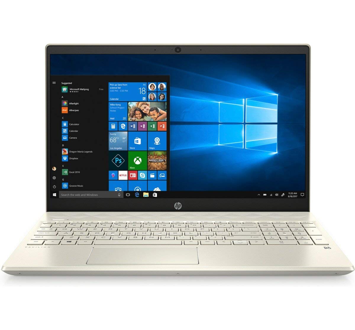 HP Pavilion Touchscreen Laptop Computer 15.6" 8th Gen Quad-Core Intel i5-8265U up to 3.9GHz 8GB DDR4 RAM 256GB PCIe SSD WiFi Bluetooth 4.2 HDMI USB Type-C Gold win10 Home