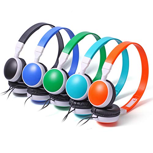 Keewonda Bulk Headphones for Classroom 10 Pack Wholesale Students Headsets KW-N10 Mixed Color Durable Children Headphones Earbuds for Kids for School