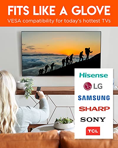 ECHOGEAR No Drill TV Drywall Mount - Slim No Stud Design Holds TVs Up to 100lbs with Nails - Easy Install with No Drilling Required