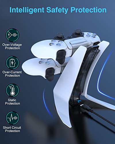 Dobe PS5 Controller Charging Station for Playstation 5 Controller, Dualsense Charging Station for Wireless PS5 Charger, Fast PS5 Charging Docking Station with Type-C Charging Cable