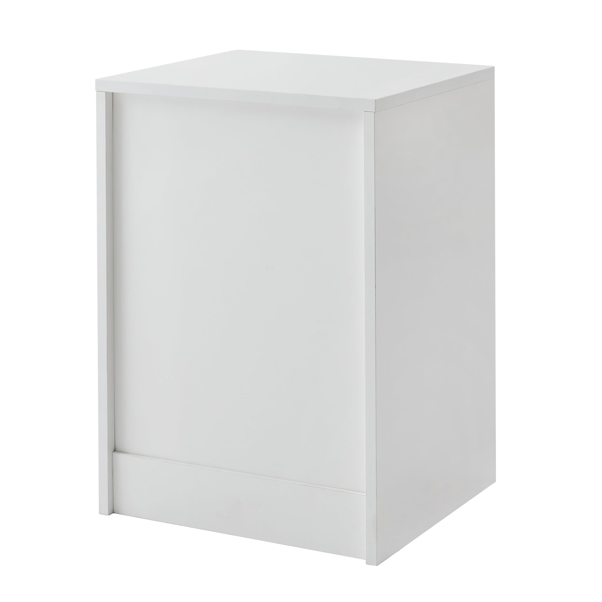 3 Drawer Nightstand for Bedroom, Modern Wood and Mirrored Nightstand, Square Bedside Glass End Table with Storage for Bedroom Room, Sofa, White