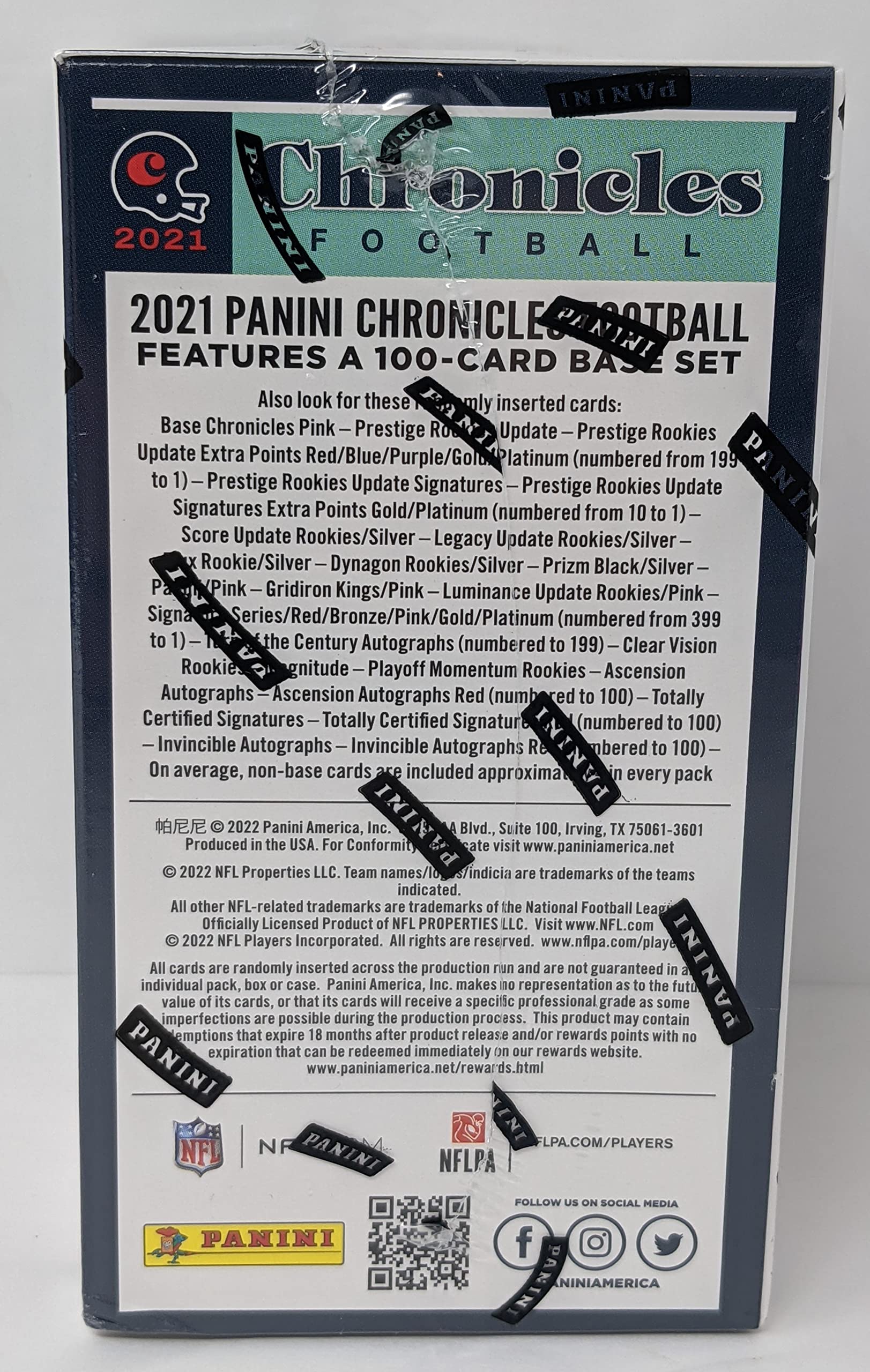 2021 Panini Chronicles NFL Football Blaster Box (42 Cards Total) 4 Prestige Rookies + 8 Exclusive Pink Parallels