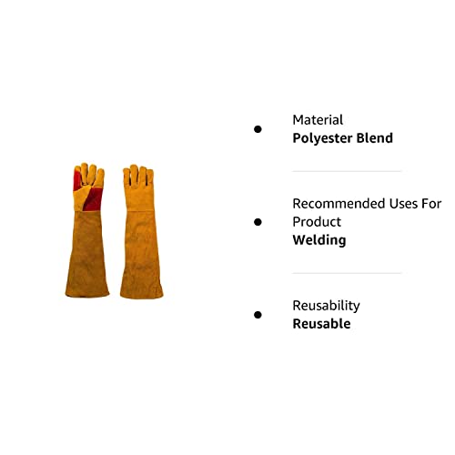 23.6 Inch Long Sleeves Leather Welding Gloves Leather welding gloves, heat-resistant and wear-resistant welding gloves and hand protectors, fire-resistant boot protectors,tools and gifts for men dad