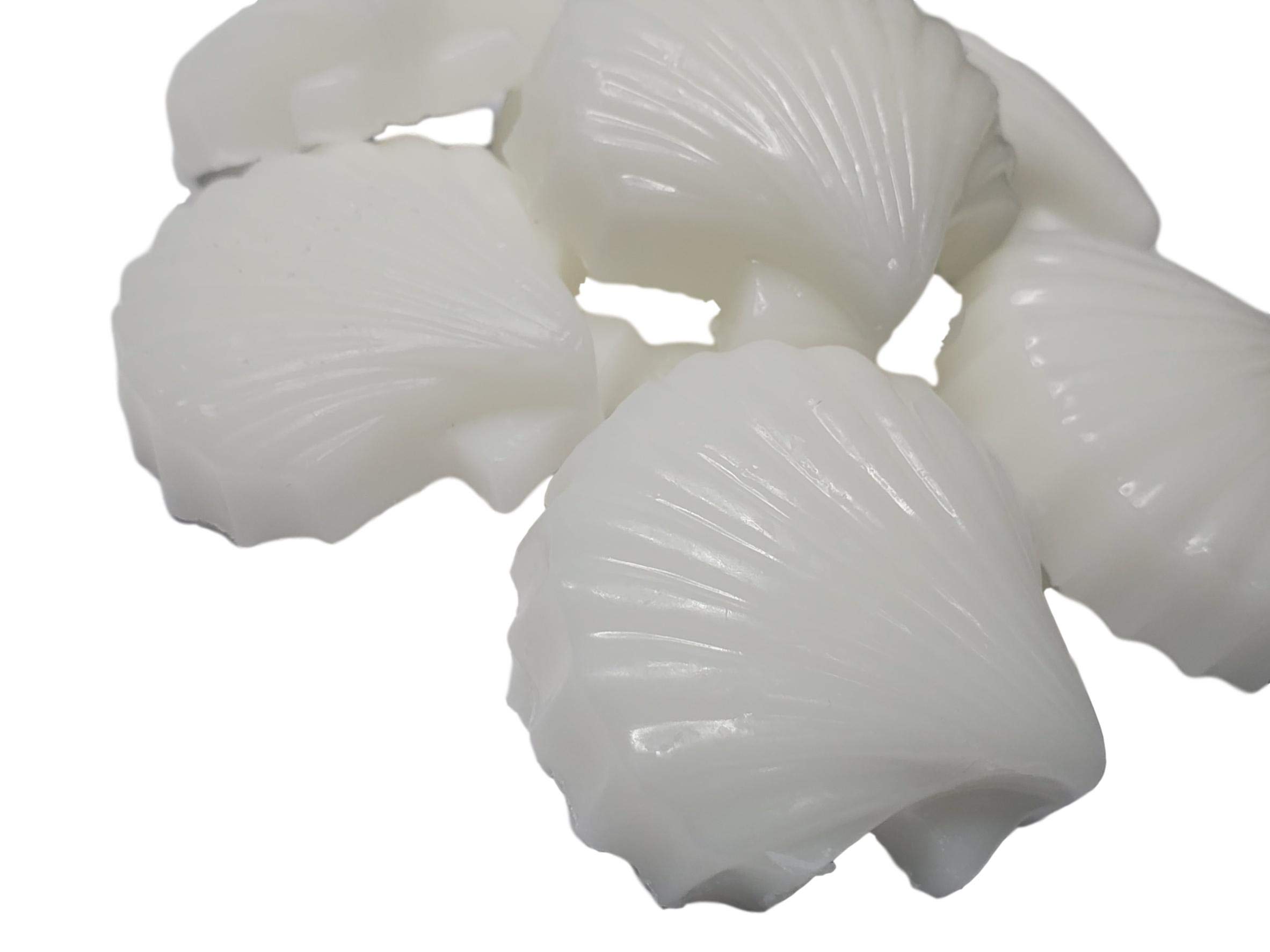 ABB Inc White Seashell Soaps for Nautical or Beach Theme Bridal Shower, Wedding or Baby Guest Bath, Beach Scented Glycerin - Pack of 20
