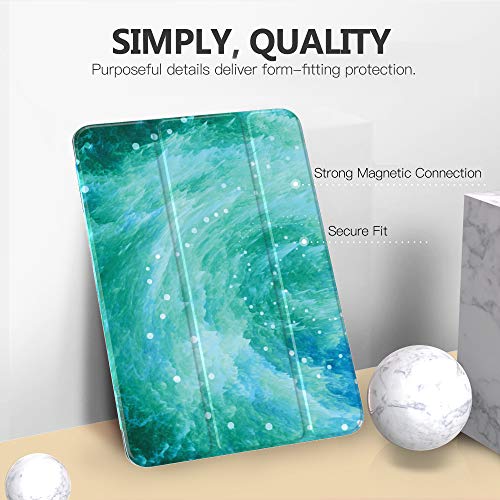 MoKo Case for iPad 10.2 iPad 9th Generation 2021/ iPad 8th Generation 2020/ iPad 7th Generation 2019, Slim Stand Hard Back Shell Smart Cover Case for iPad 10.2 inch, Auto Wake/Sleep, Swirl