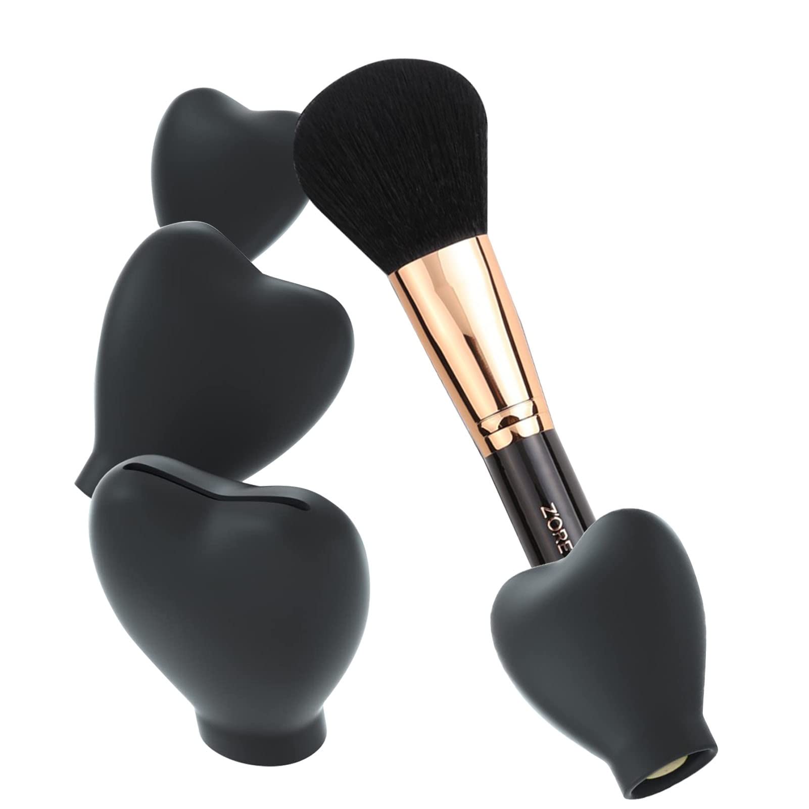 3-Pack Makeup Brush Cover Reusable Dust Protector Makeup Organizer For Foundation Brush Travel Makeup Brush Cover (Purple) (Color : Black)