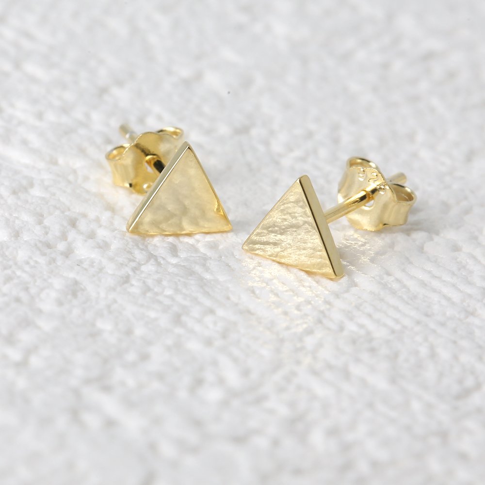 18K Gold Plated Sterling Silver Gold Bar Stud Earrings