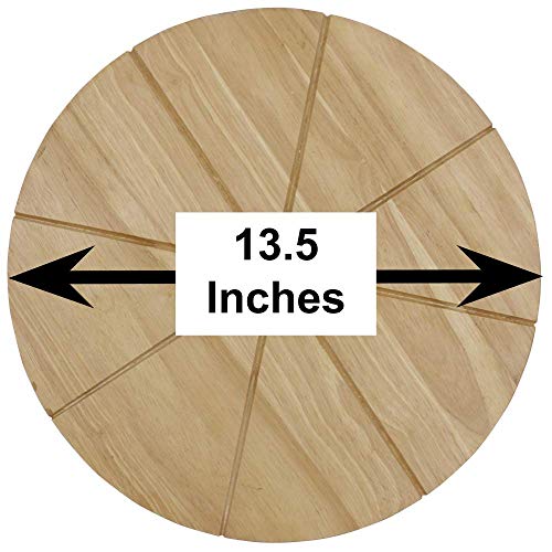 Checkered Chef Round Wood Cutting Boards - 13.5 Inch, Reversible Pizza Board w/ 8 Slice Grooves - Cheese Charcuterie Board