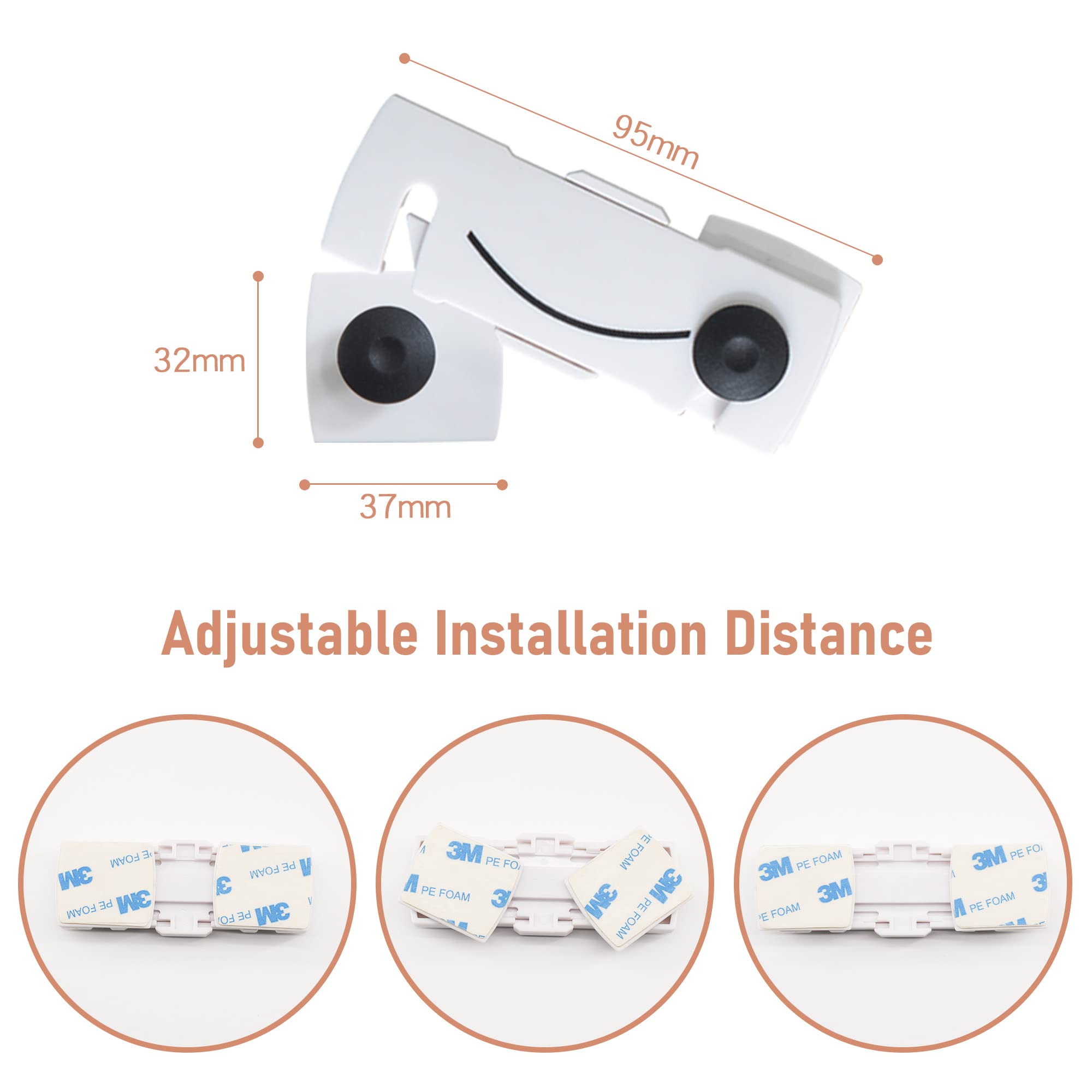 4 Pack Child Safety Cabinet Locks,Baby Proofing Latches Locks with Strong Adhesive Tape,No Screws or Drill