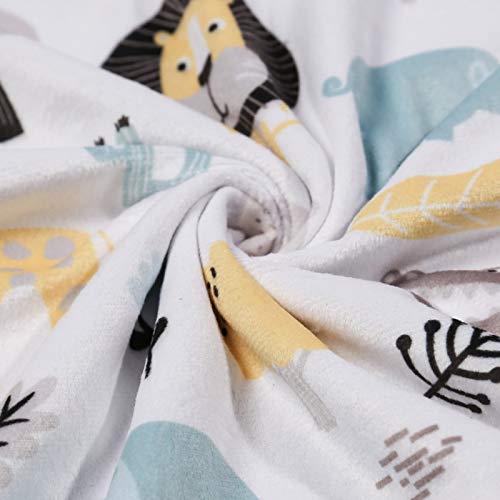 BORITAR Summer Baby Blanket for Boys Soft Minky with Double Layer Dotted Backing, Cute Animals Printed 30 x 40 Inch Receiving Blanket