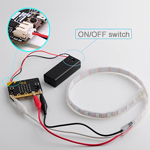 DIYmalls 2 AAA Battery Holder with Switch for Microbit Battery Pack 3V 2 Cell with ON/Off Case Cover Box PH2.0 Connector 14cm Wire (Pack of 5)