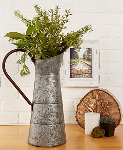 DII Galvanized Metal Decor, Rustic Farmhouse, Pitcher, Silver