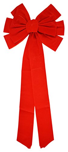 Black Duck Brand Set of 8 Christmas Red Velvet Bows 26" Long 10" Wide 10 Loop Holiday/Christmas Bows!