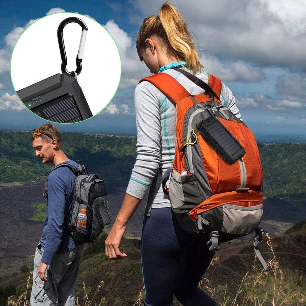 BoxWave Power Bank Compatible with Google Pixel - Solar Rejuva PowerPack (10000mAh), Solar Powered Backup Power Bank 10000mAh - Jet Black
