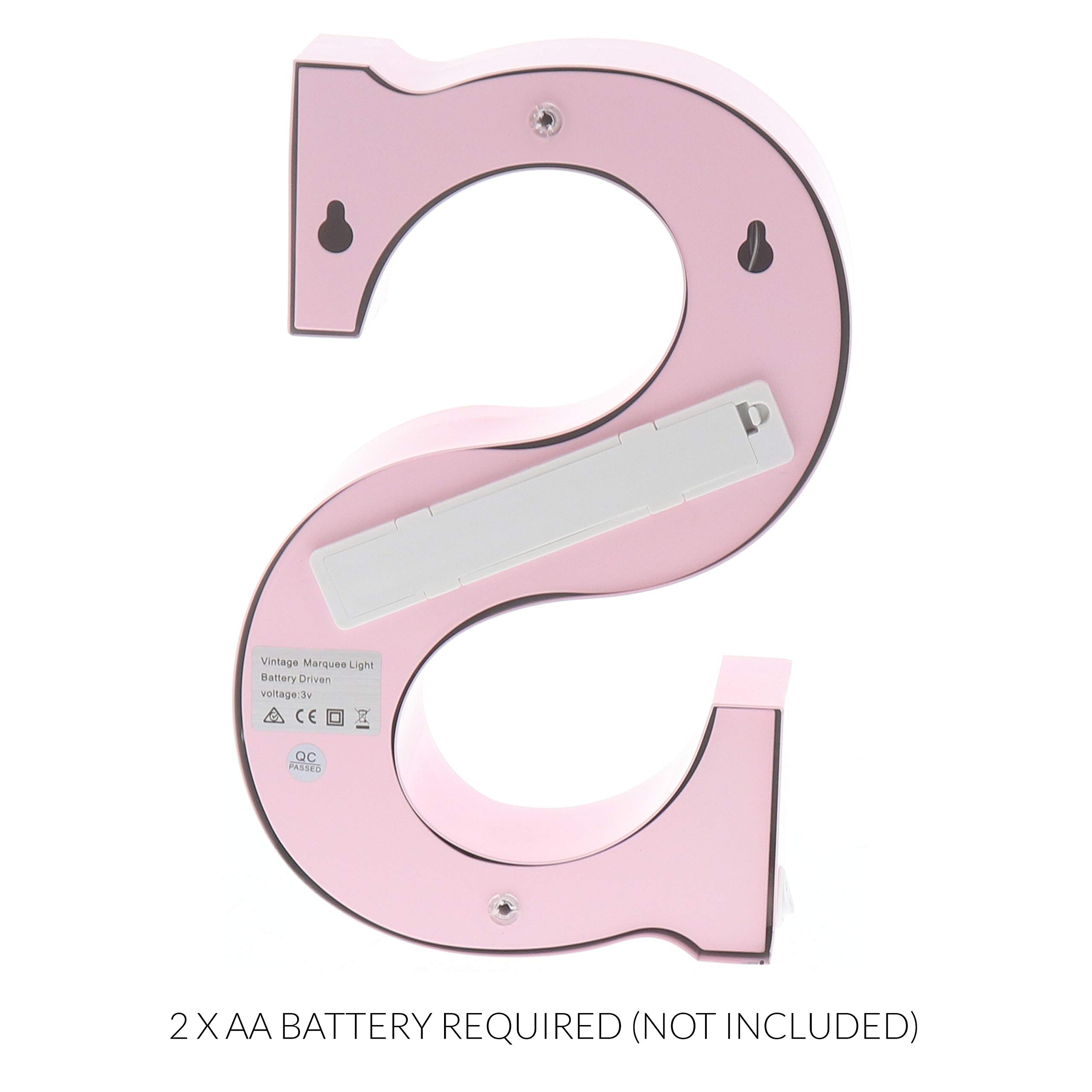 Barnyard Designs Metal Marquee Letter S Light Up Wall Initial Nursery Letter, Home and Event Decoration 9 Inch (Baby Pink)