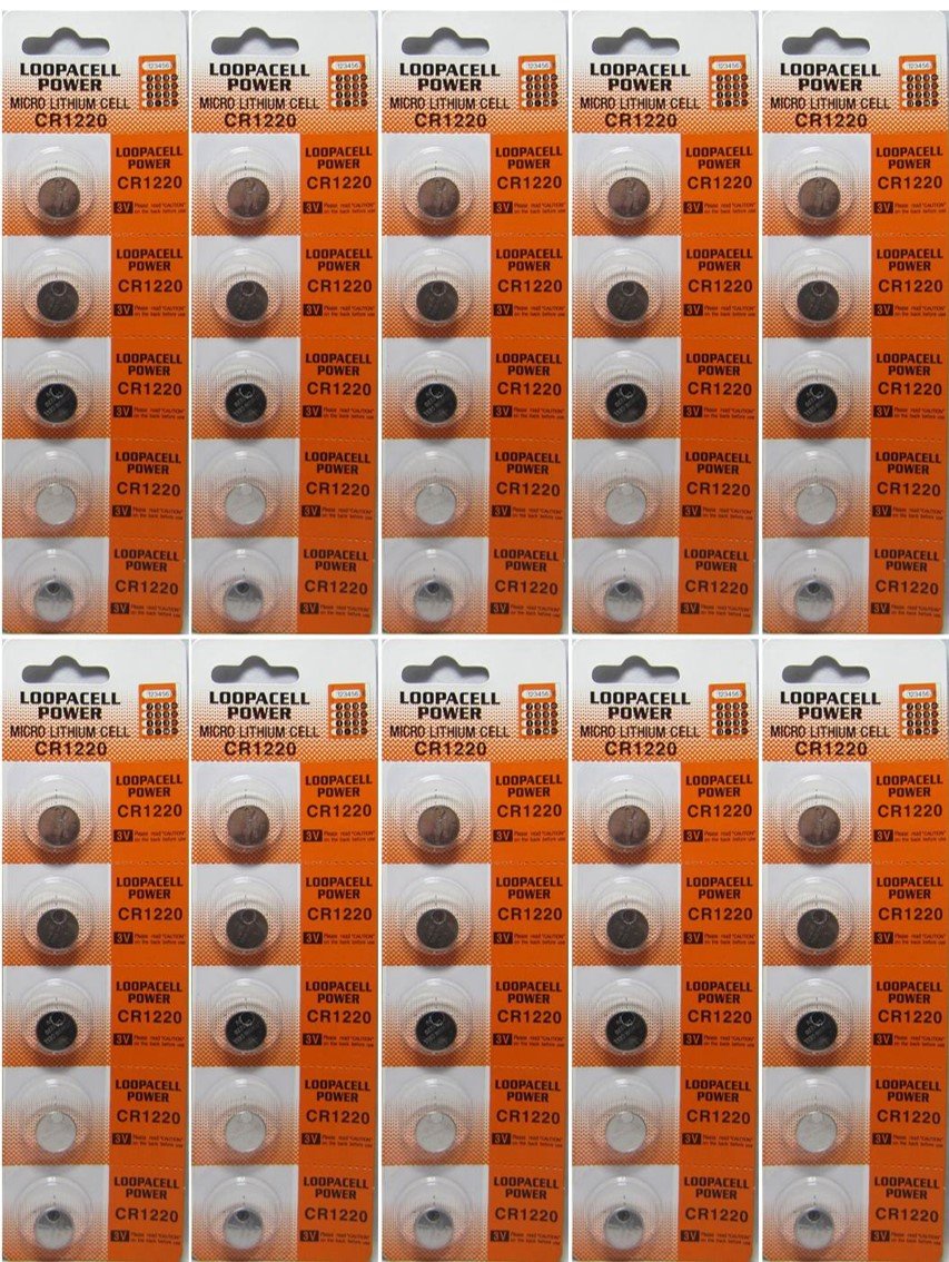 50 3v Battery CR1220 CR-1220 Lithium Batteries DL1220