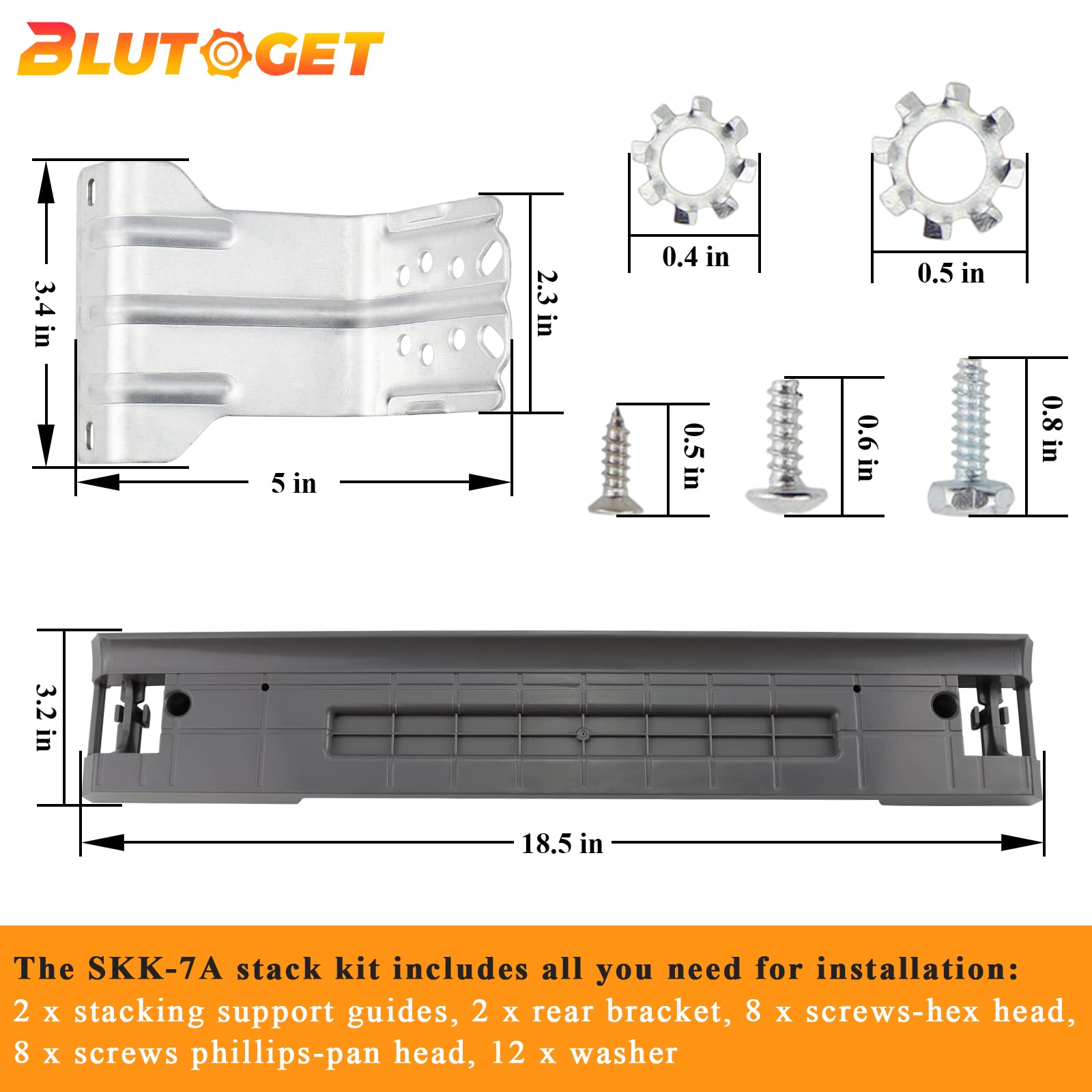 2024 UPGRADED SKK-7A SKK8K Samsung washer dryer stacking kit - Compatible for Samsung 27-Inch Front-Load Washers and Dryers - Samsung laundry stacking kit-Replaces Part SKK-7A, SKK-8K, SK-5A, SK-5AXAA