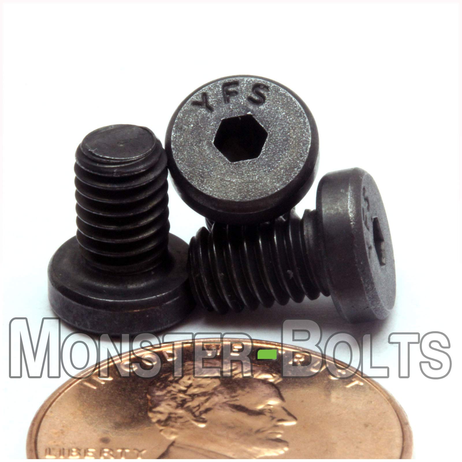 MonsterBolts - #10-32 x 5/16" Low Head Socket Screws, Alloy Steel, Black Oxide, 10 Pack