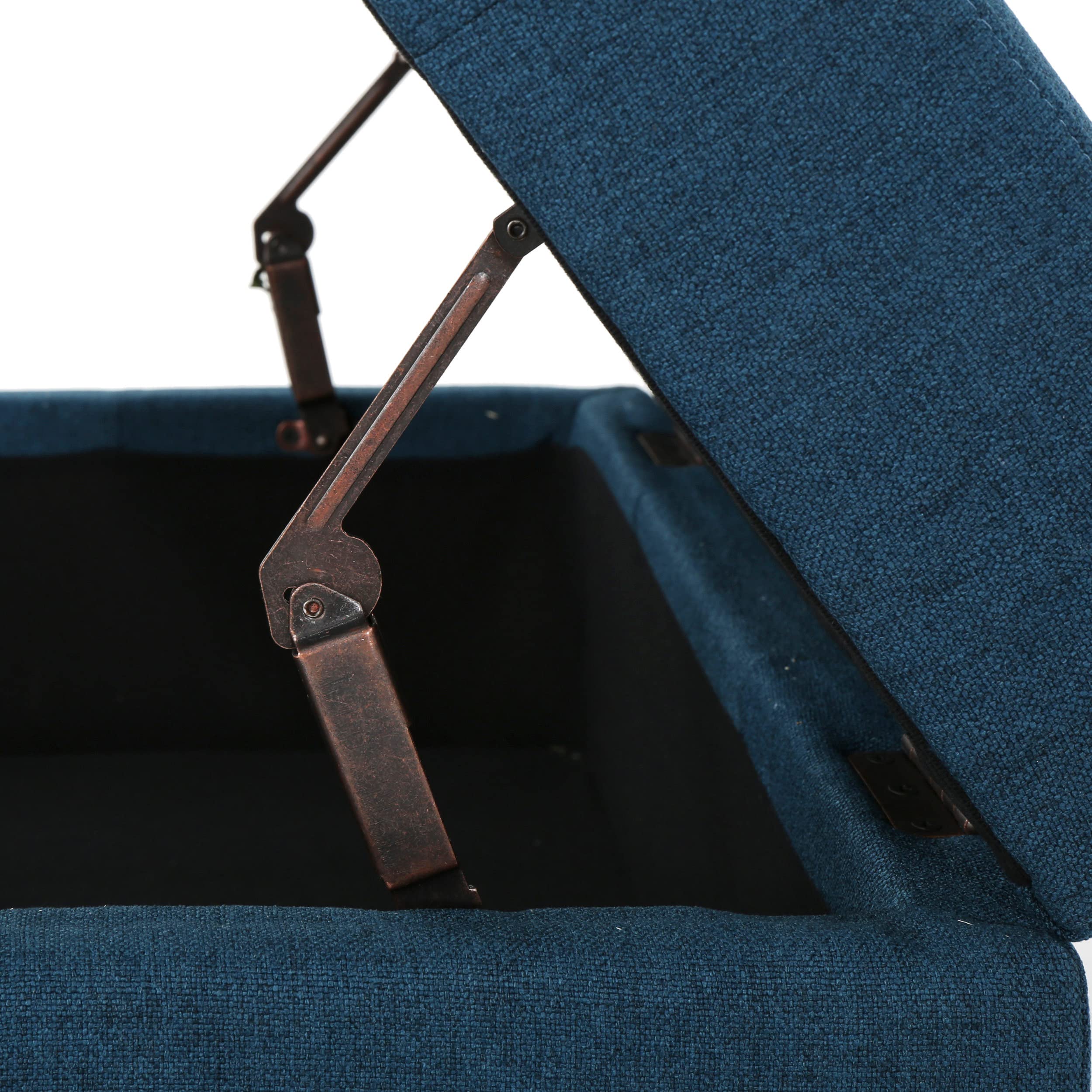 Christopher Knight Home Chatsworth Fabric Storage Ottoman, Navy Blue 30.5' L x 30.5' W x 15.25' H