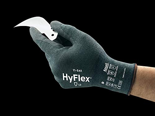 Ansell HyFlex 11-541 Cut Protection Gloves - Light Duty, Dexterity, Comfort, Size X Large (Pack of 12)