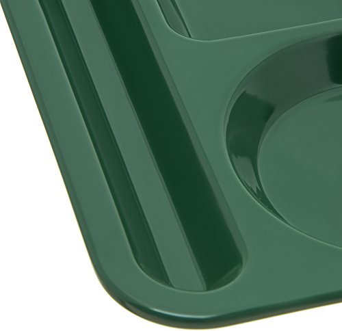 Carlisle FoodService Products Left-Hand Heavyweight 6-Compartment Melamine Tray 10" x 14" - Forest Green
