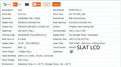 AUO 18.5 Inch LCD Panel M185XTN01.3 with Full kit of Driver Board