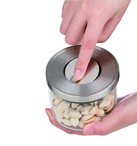 Balchy 5-Piece Canisters Sets with Silicone Seal Borosilicate Glass Jars Vacuum Seal for Tea Coffee Sugar Pop Flour Canister for Kitchen