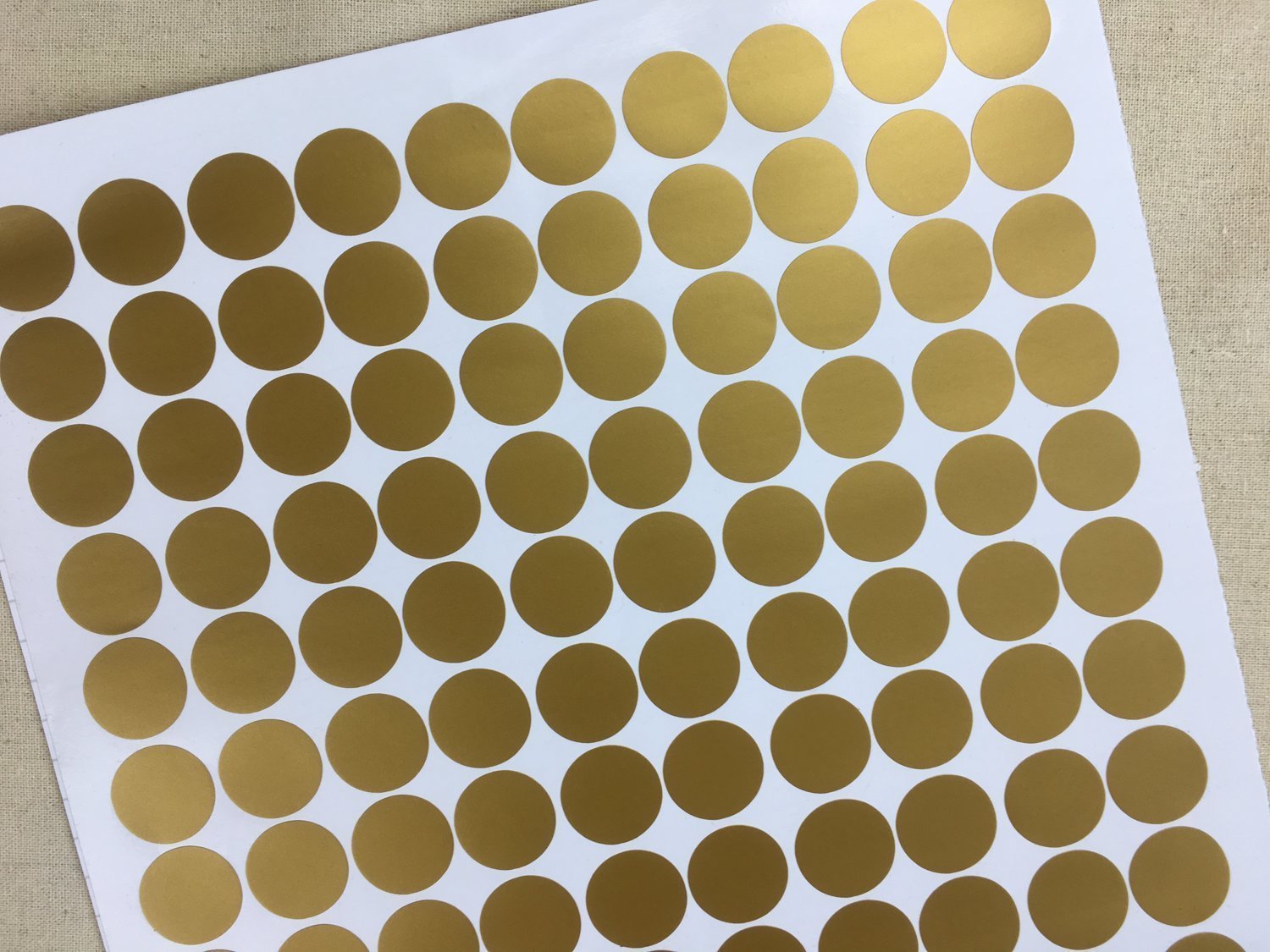 Easy Peel & Stick Gold Wall Decal Dots, 1.2inch (216 Decals) Safe on Paint Walls Removable Metallic Vinyl Polka Dot Decor, Round Circle Art Glitter Stickers, Paper Sheet Room Set