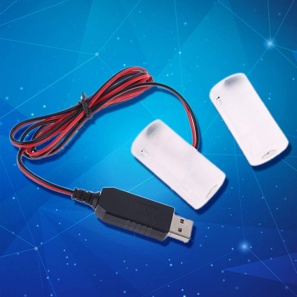 S-YUWEN Battery Eliminator US Plug USB Power Supply Adapter Replace 1-4pcs 1.5V LR14 C Battery Eliminator for Clocks Toys Lamps and More Electronic Devices Replacement C Cell Batteries