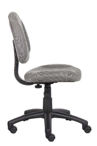 Boss Office Products Perfect Posture Delux Fabric Task Chair without Arms in Grey