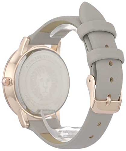 Anne Klein Women's Japanese Quartz Dress Watch with Faux Leather Strap, Gray, 16 (Model: AK/3818RGTP)