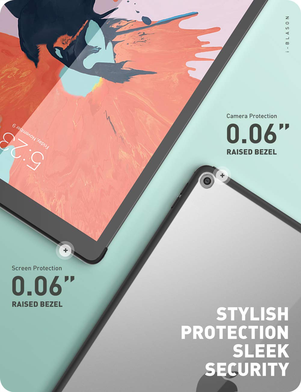 i-Blason Case for iPad 9th/8th/7th Generation, iPad 10.2 (20212020/2019), Compatible with Official Smart Cover and Smart Keyboard, Clear Slim Hybrid Case Cover for iPad 10.2 (Black)