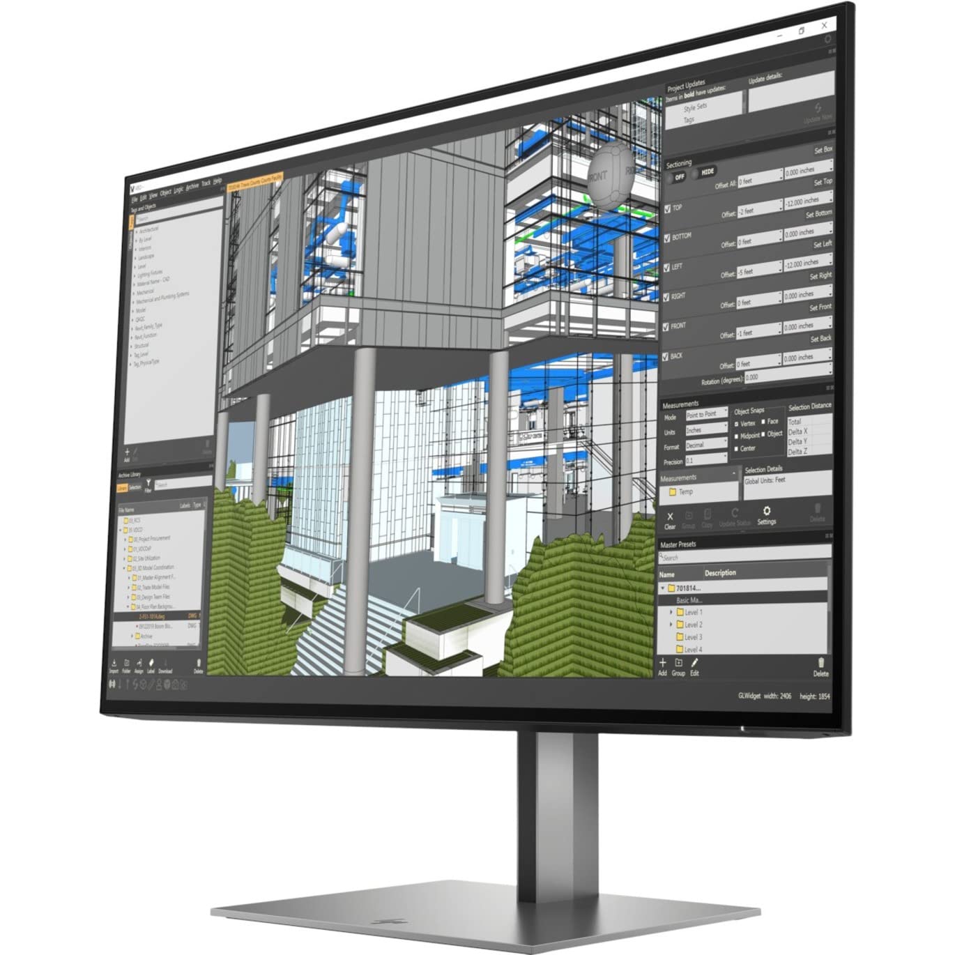 HP Z24n G3 24" WUXGA LED LCD Monitor - 16:9 - Silver