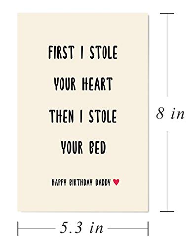 Funny Birthday Card for Dad, Daddy Card, Happy Bday Greeting Card for Father, Stole Your Heart Card