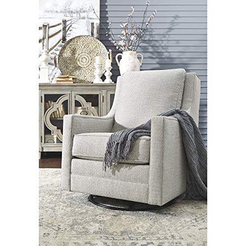 Signature Design by Ashley Kambria Contemporary Swivel Glider Nursery Accent Chair, Gray