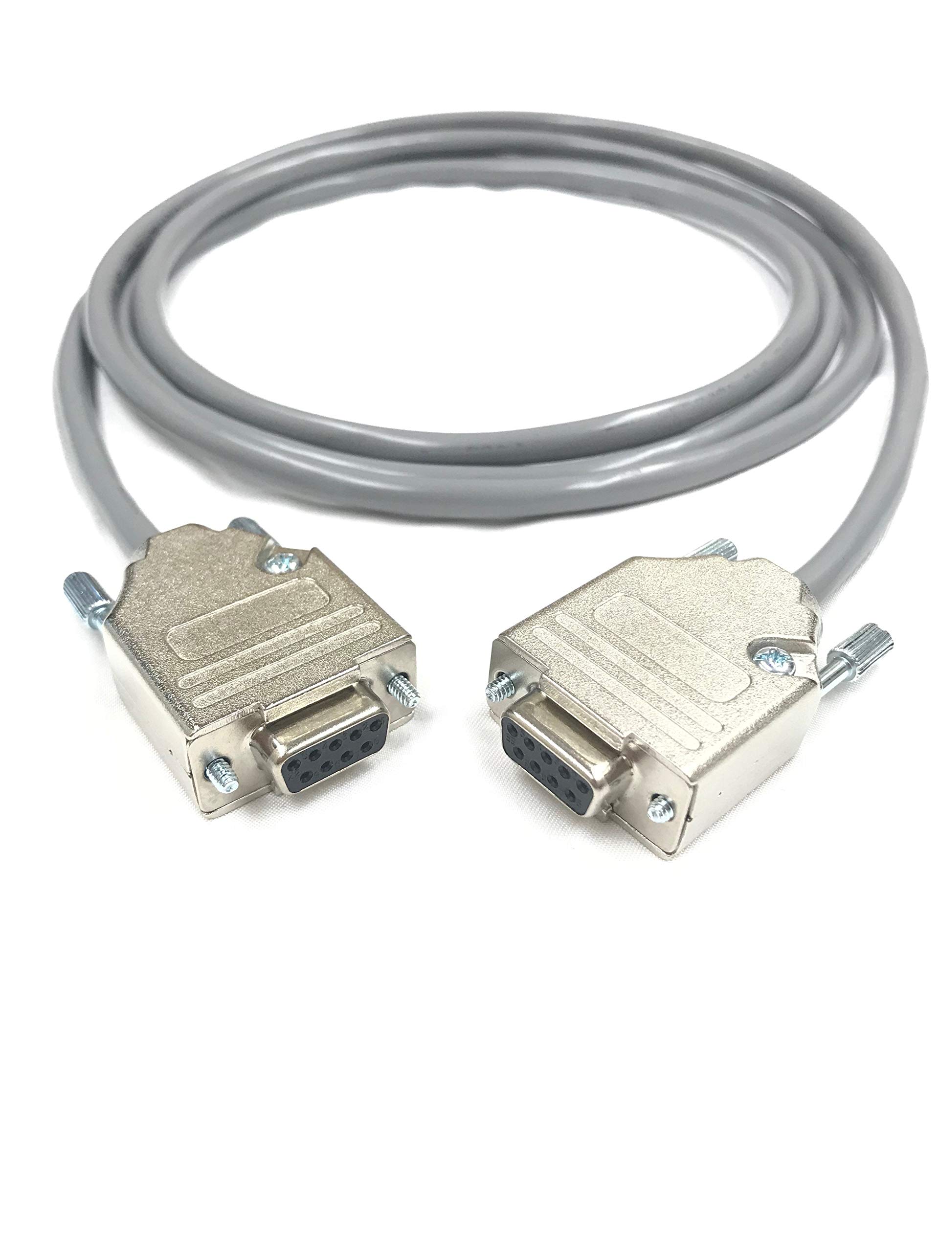 Custom Cable Connection 50 Foot DB9 Female to Female RS232 Serial Cable - 24 AWG with Grey PVC Jacket - Made in USA