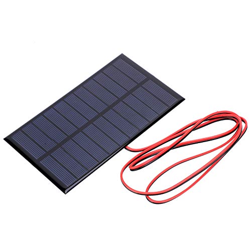 2Pcs Mini Solar Panel Cell Power Charger Module, Cell Board Module 100CM Red and Black Line 5.5V 1.6W