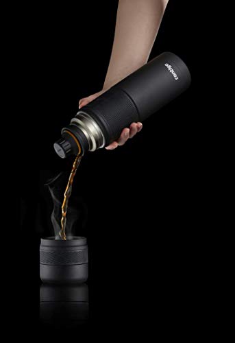Contigo Thermal Bottle Thermalock Travel Mug, Stainless Steel Thermal Mug, Vacuum Flask, Leakproof, Coffee Mug with BPA Easy-Clean Lid, Matte Black, 740 ml